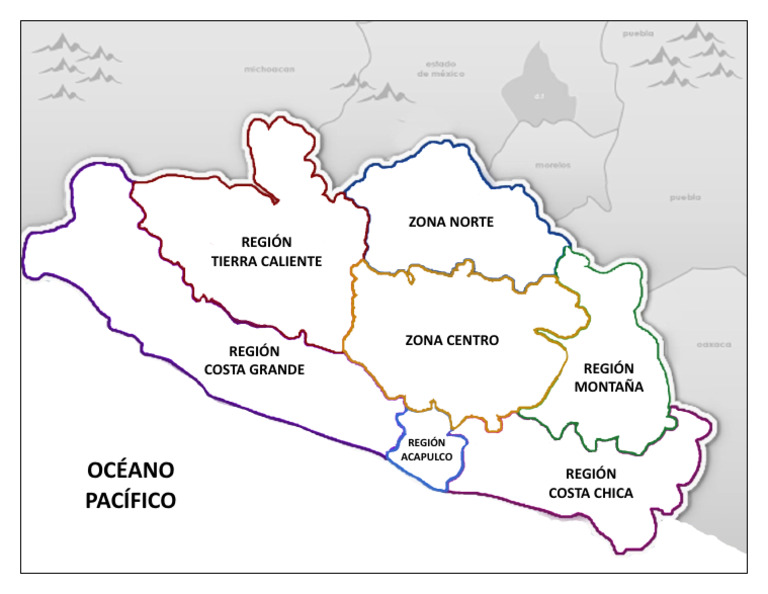 7 Regiones de Guerrero para Colorear | PDF