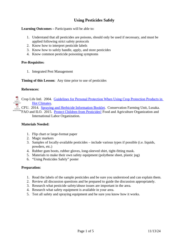 Using Pesticides Safely - English | PDF | Pesticide | Agriculture