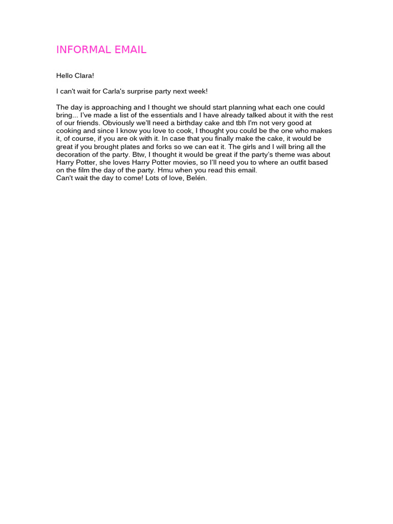 Informal Email | PDF