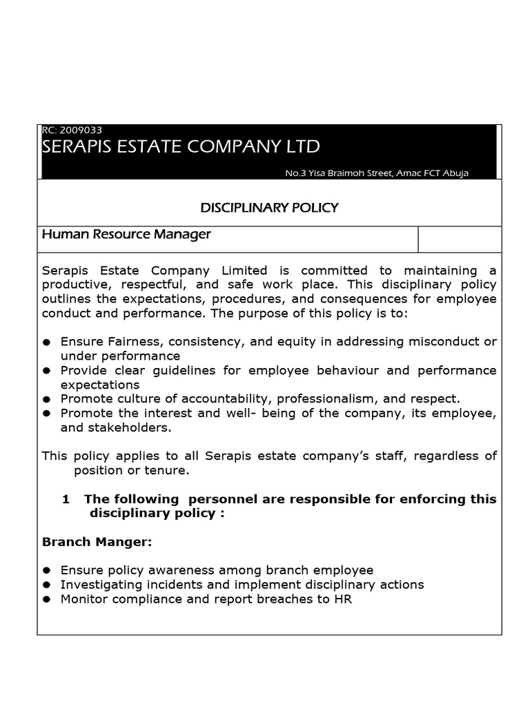 Disciplinary Policy | PDF | Harassment | Bullying