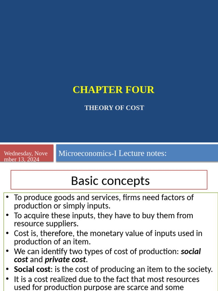 Understanding Production Costs in Economics | PDF | Average Cost ...