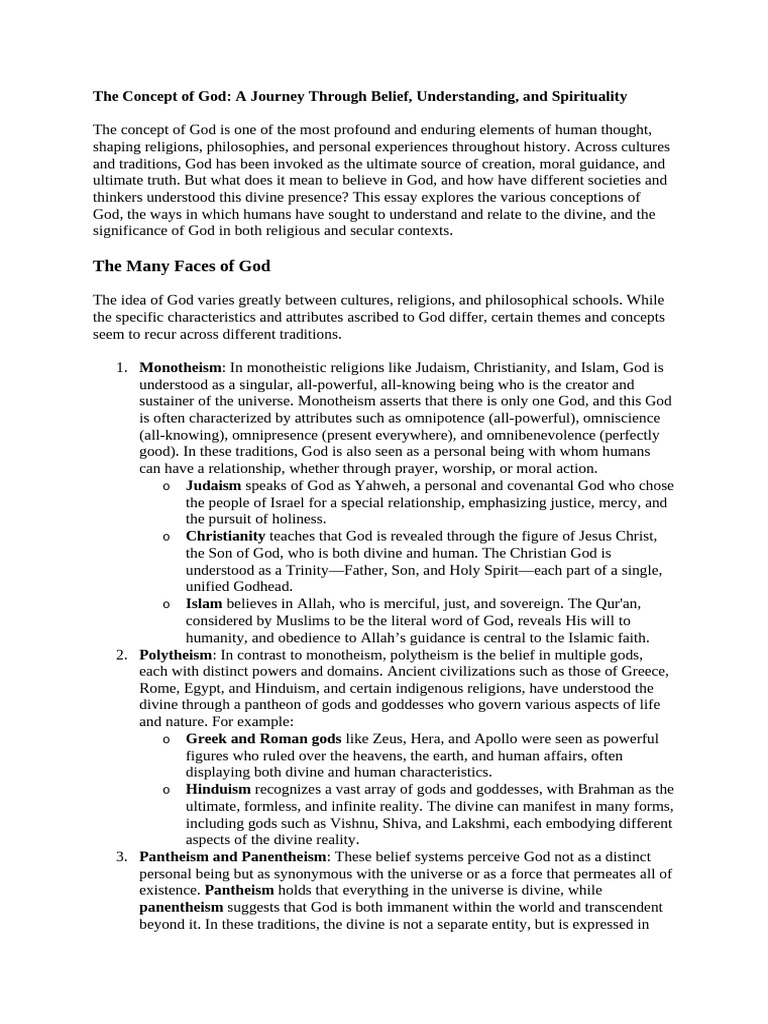 The Concept of God | PDF | God | Monotheism