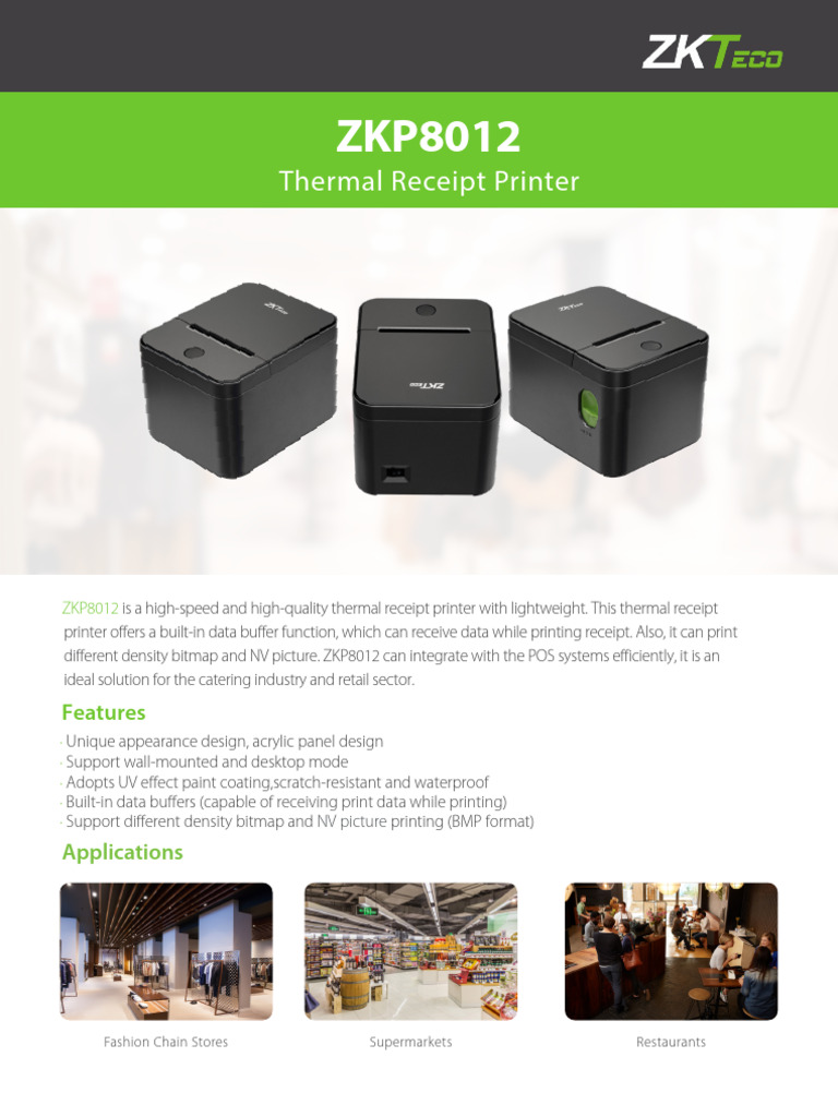 Impresora Termica Mod. Zkp8012 | PDF | Printer (Computing) | Computing