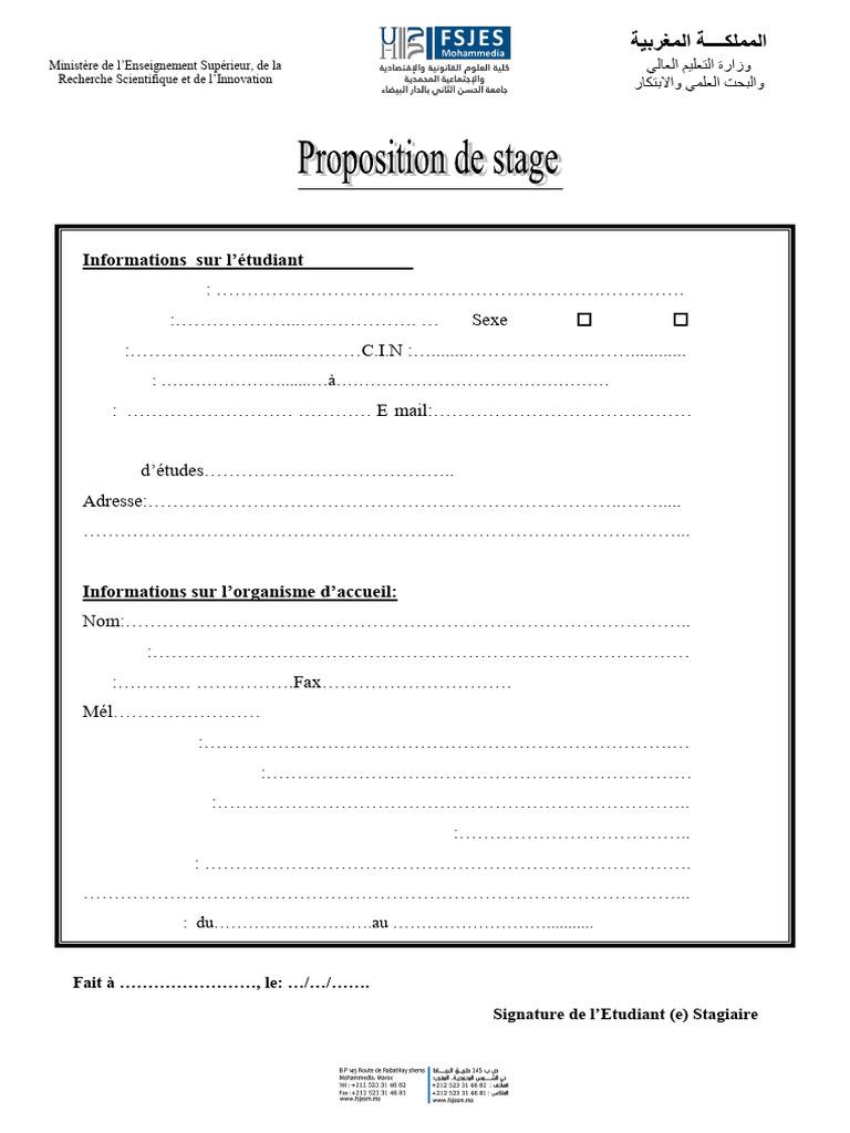 Proposition de Stage | PDF