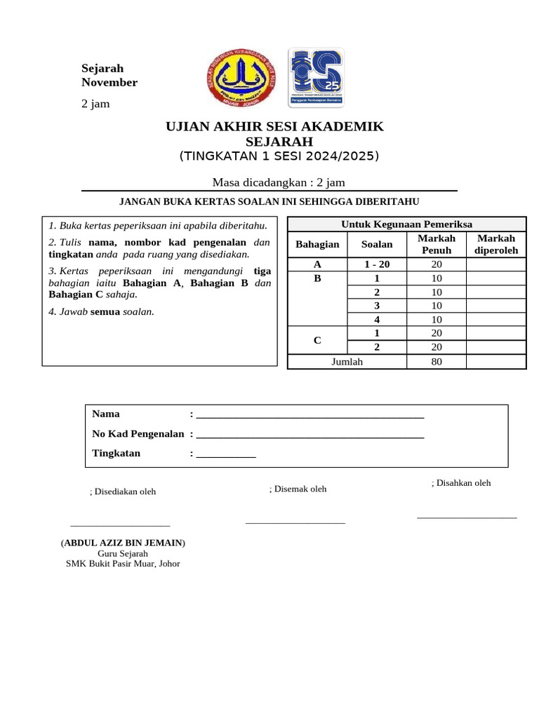 Muka Depan Uasa | PDF