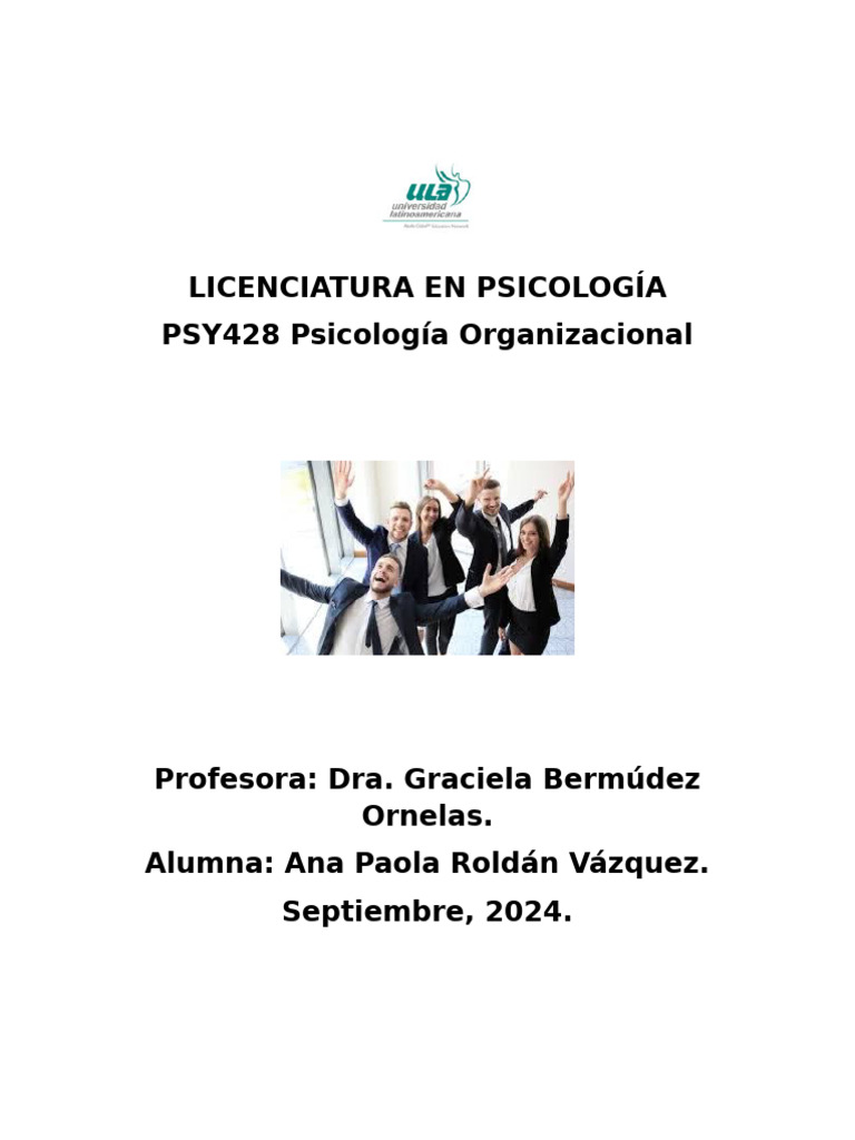 PP A2 Roldán Vázquez | PDF | Psicología industrial y organizacional ...