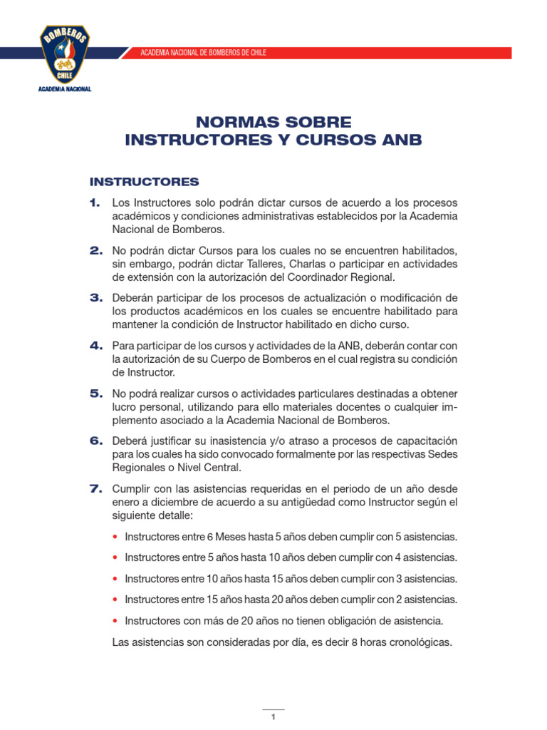 Normas Sobre Instructores y Cursos | PDF | Negocios | Finanzas y dinero