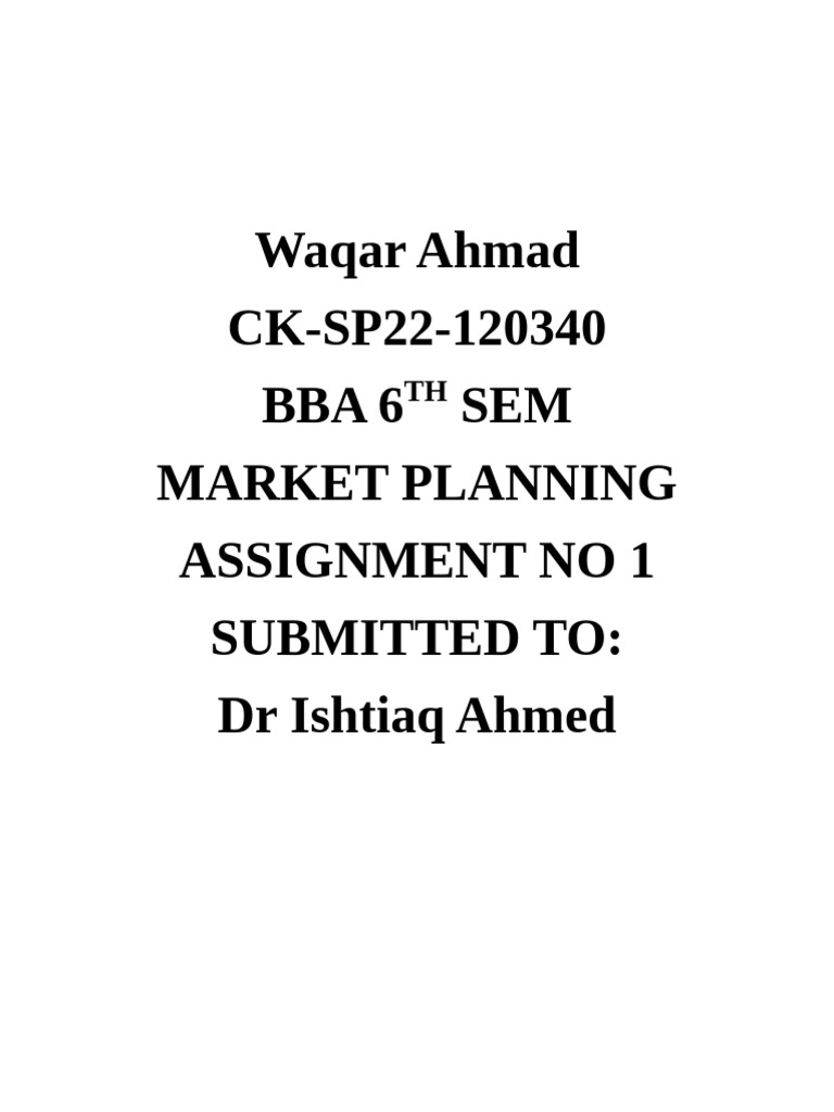 Waqar Ahmad Marketing Assignment | PDF | Marketing | Retail