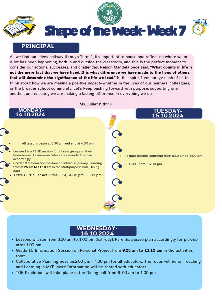 Week 7-Shape of The Week | PDF | Learning | Teaching
