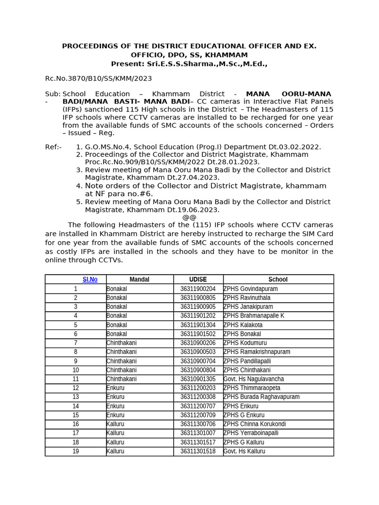 SIM Card Recharge - Instructions To HMs 115 IFP Schools | PDF | Film ...