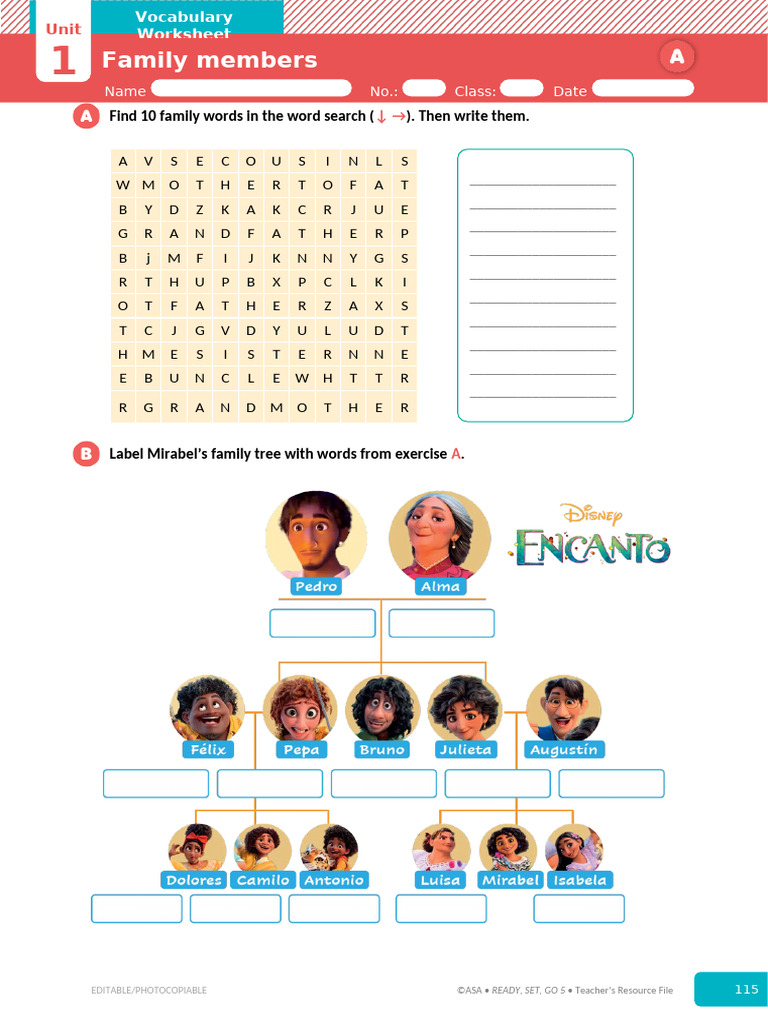 Family Words Word Search Activity | PDF | Career & Growth