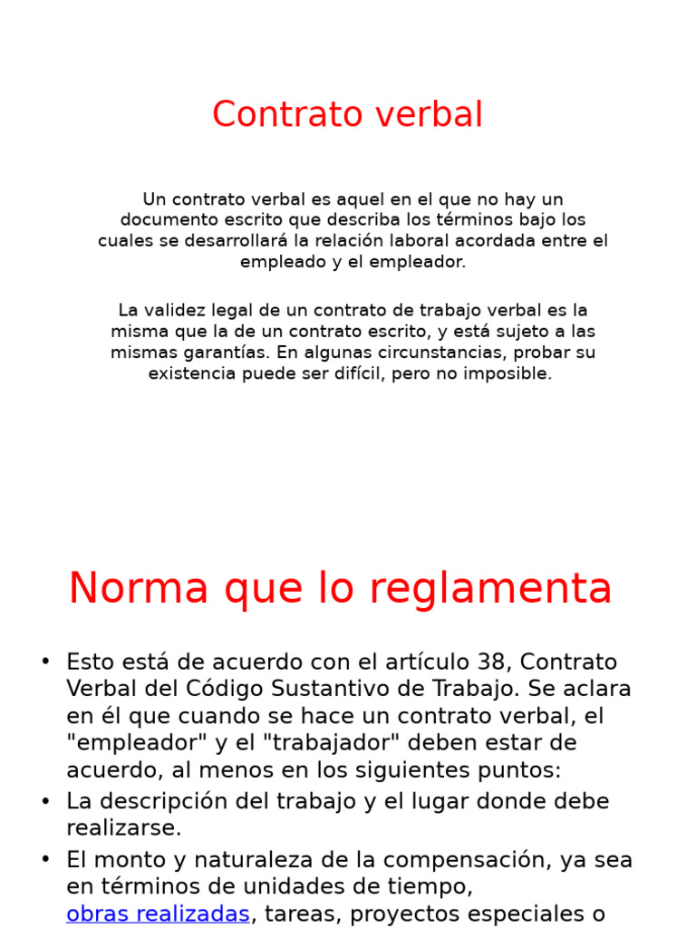 Contrato Verbal | PDF