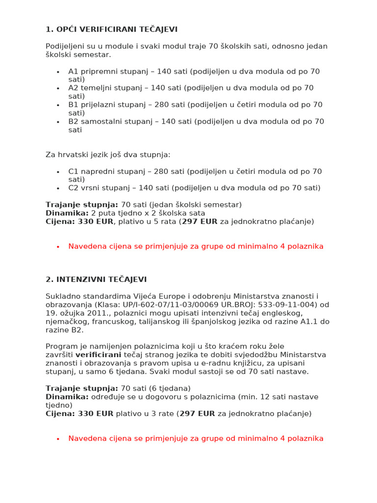 Dodatak U Cjenik | PDF