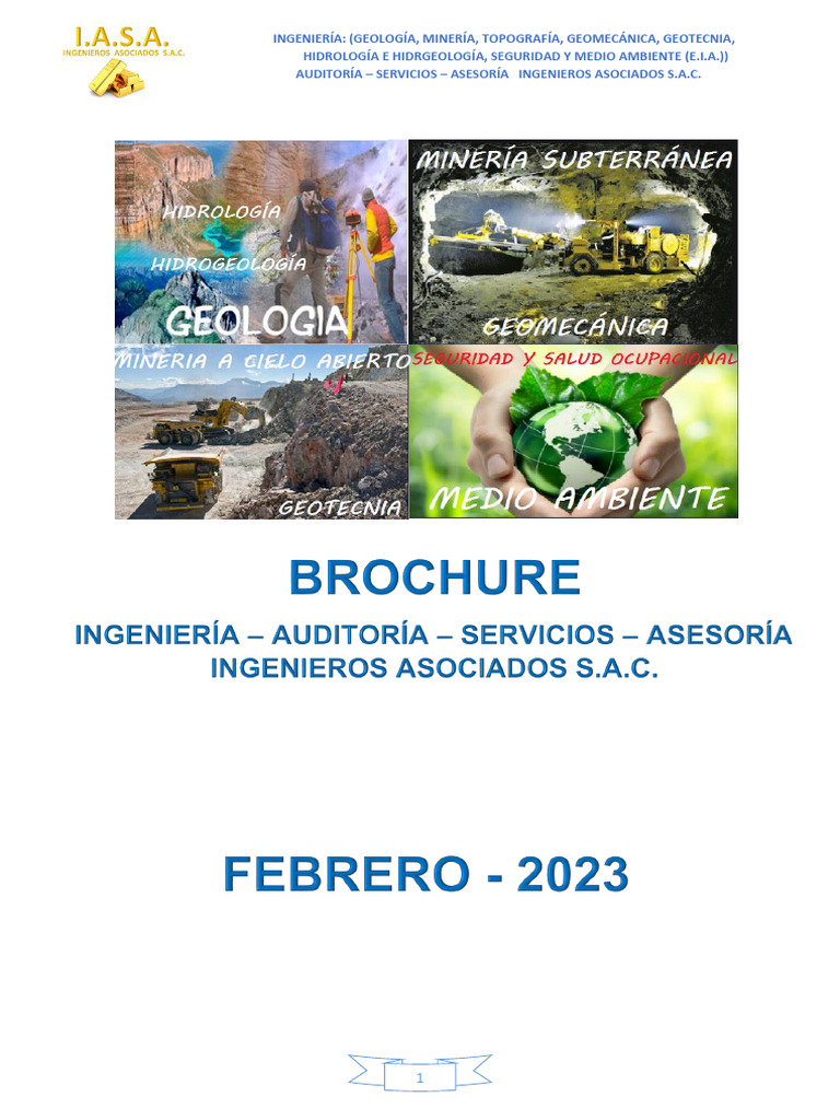 Bochure I.A.S.A. Ingenieros Asociados S | PDF | Agua subterránea ...