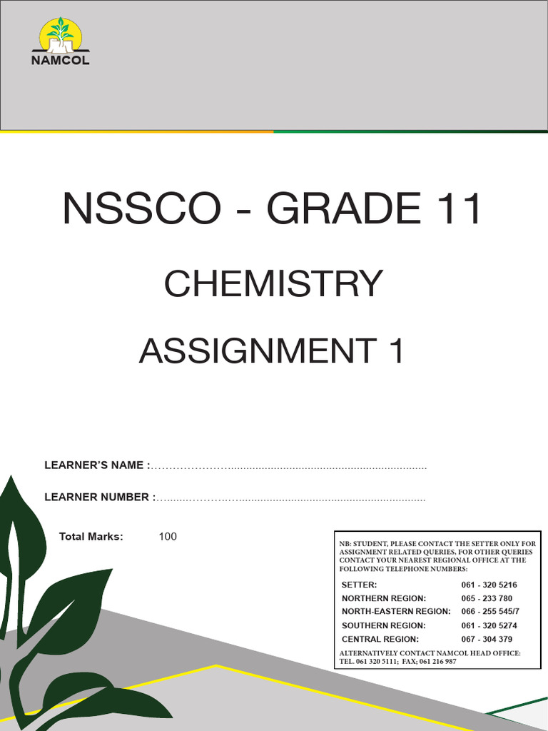 OL Chemistry Ass 1 | PDF | Chemical Elements | Atoms
