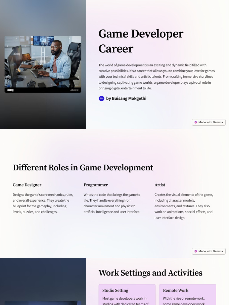 Game-Developer-Career | PDF | Creativity | Collaboration