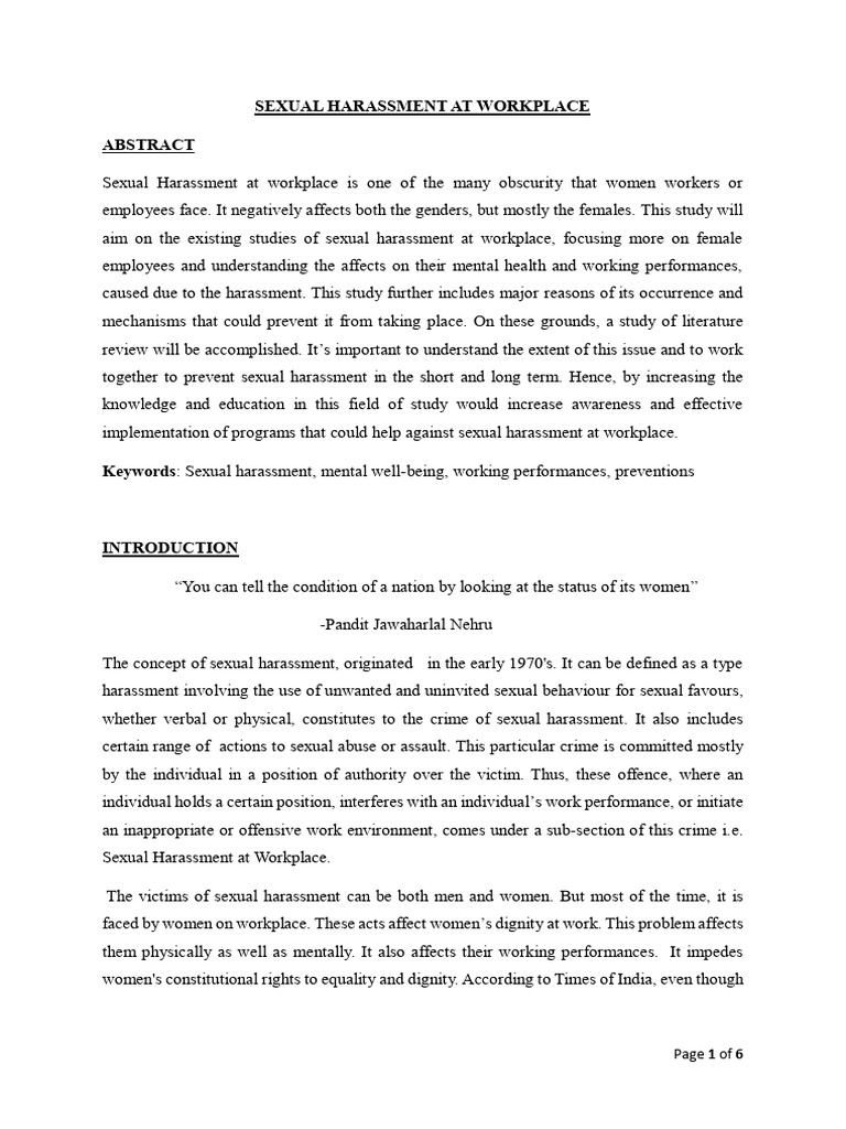 Understanding Workplace Sexual Harassment | PDF | Sexual Harassment ...