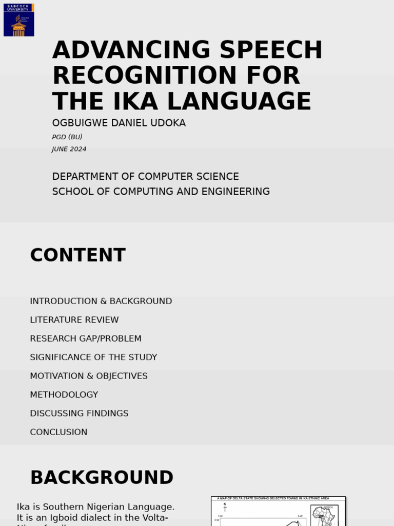 Advancing Speech Recognition For The Ika Language | PDF | Speech ...