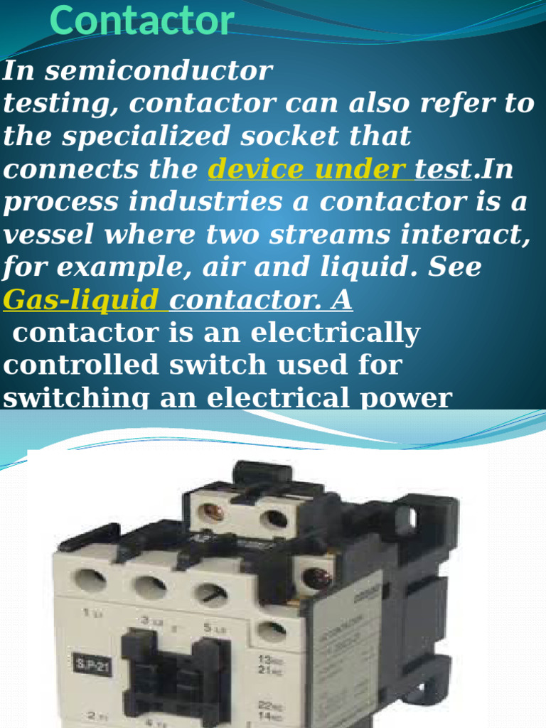 Understanding Contactors in Electrical Systems | PDF | Electrical ...