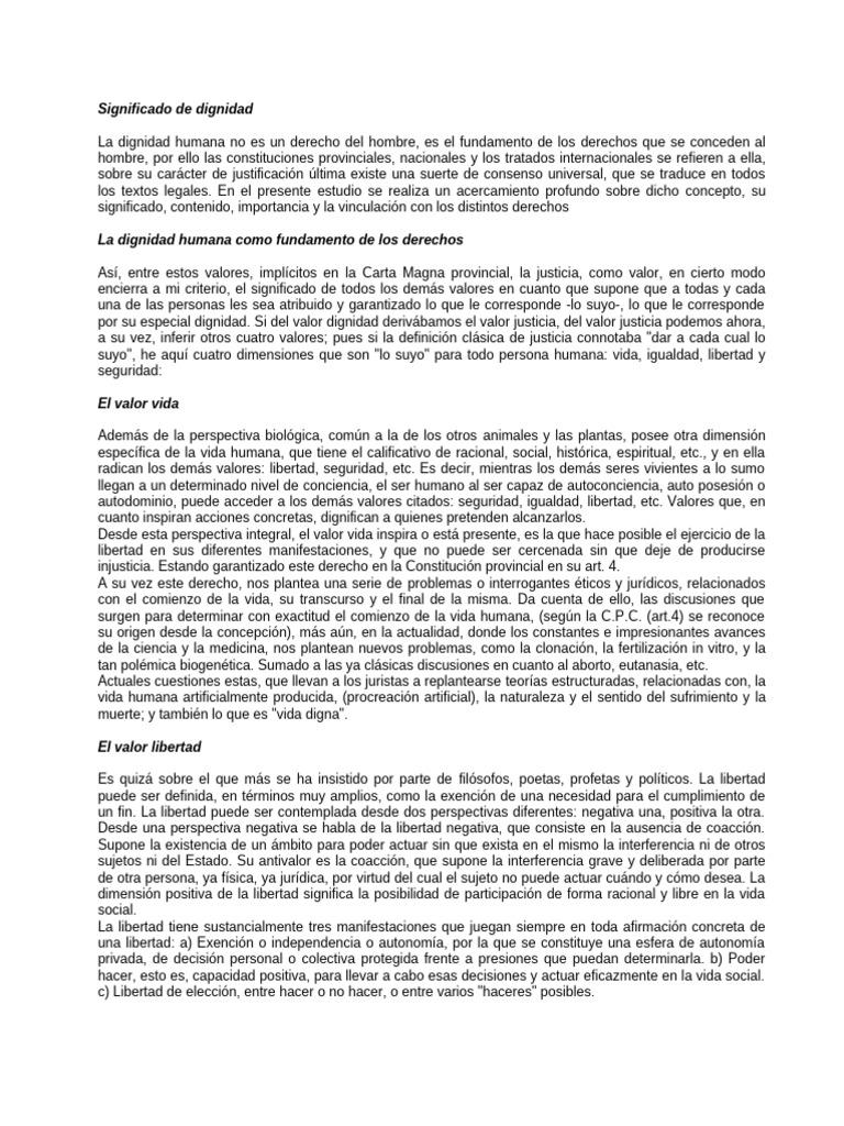 La Dignidad Humana y sus Valores | PDF | Justicia | Crimen y violencia
