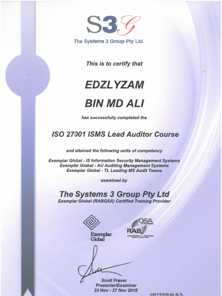 ISO27001 Lead Auditor Cource | PDF