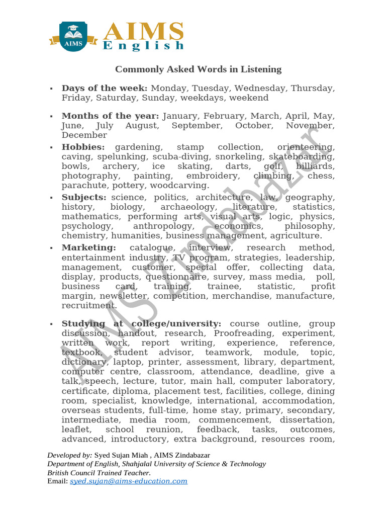 Essential Vocabulary for Listening Skills | PDF | English Language | Coal