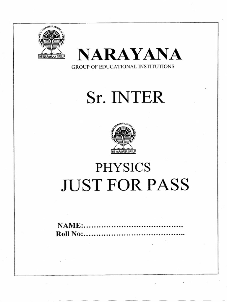 SR Physics Narayana | PDF