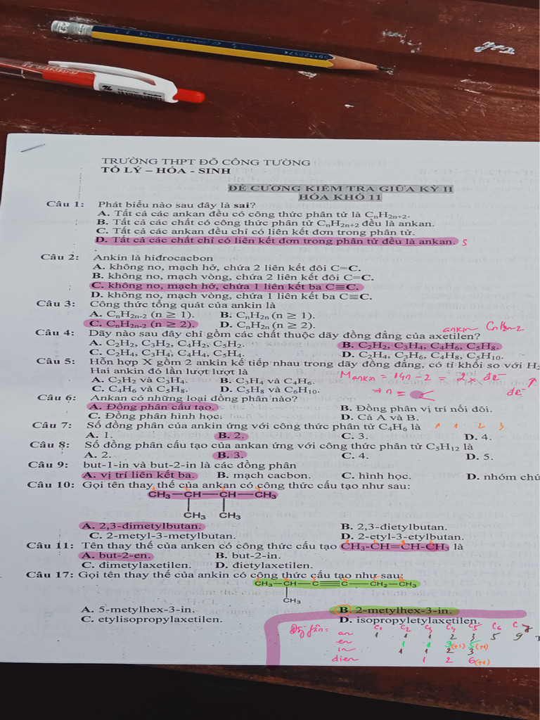 HÓA 11 ĐỀ CƯƠNG ÔN THI GIỮA KÌ 2 (DCT) | PDF