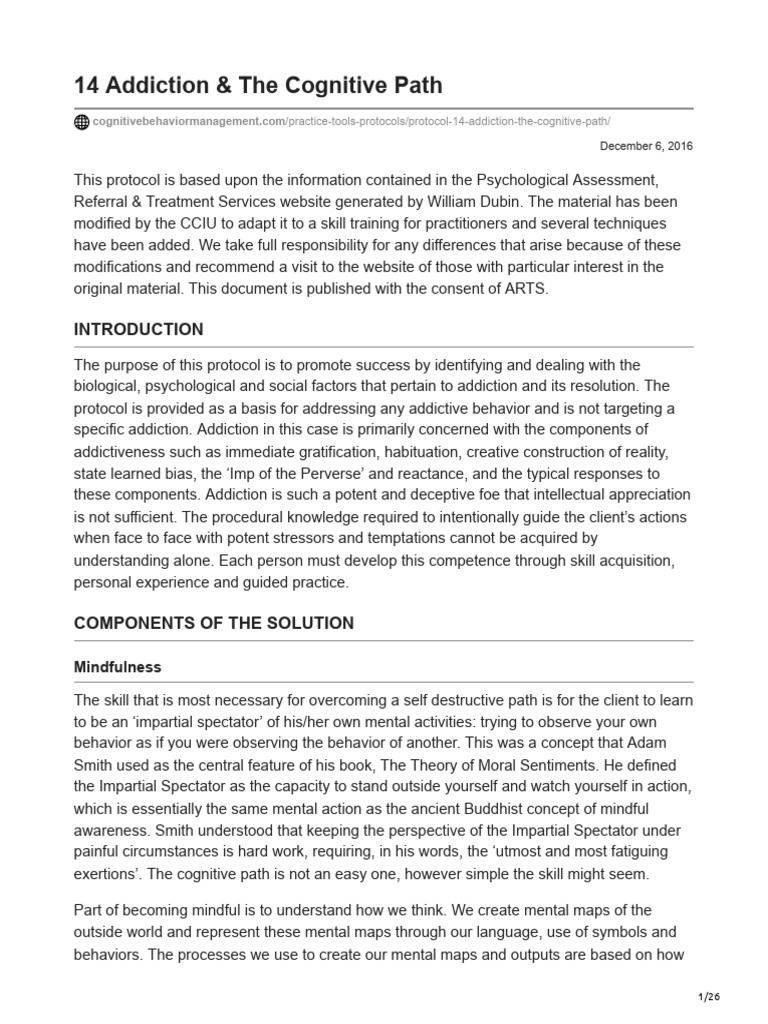 Addiction & Cognitive Path Protocol | PDF | Senses | Perception
