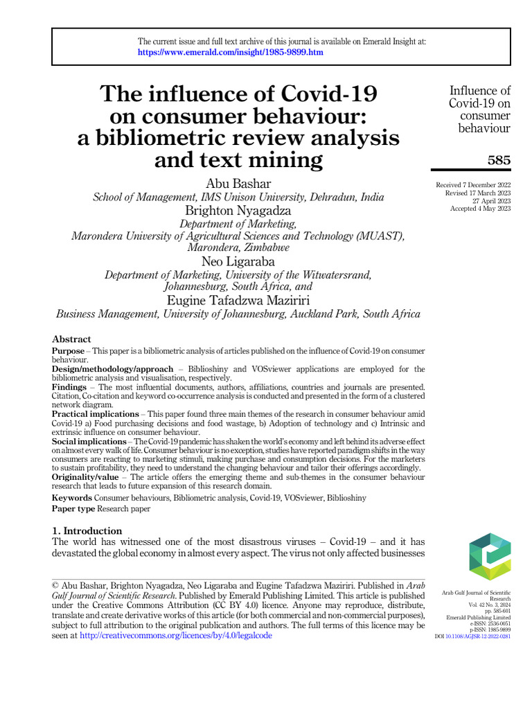 Bashar et al (2023) | PDF | Consumer Behaviour | Behavior