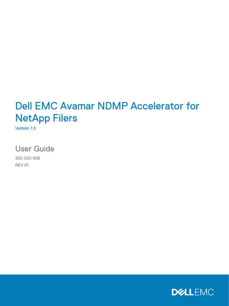 EMC Avamar NDMP Accelerator For NetApp Filers 7.5 User Guide | PDF ...