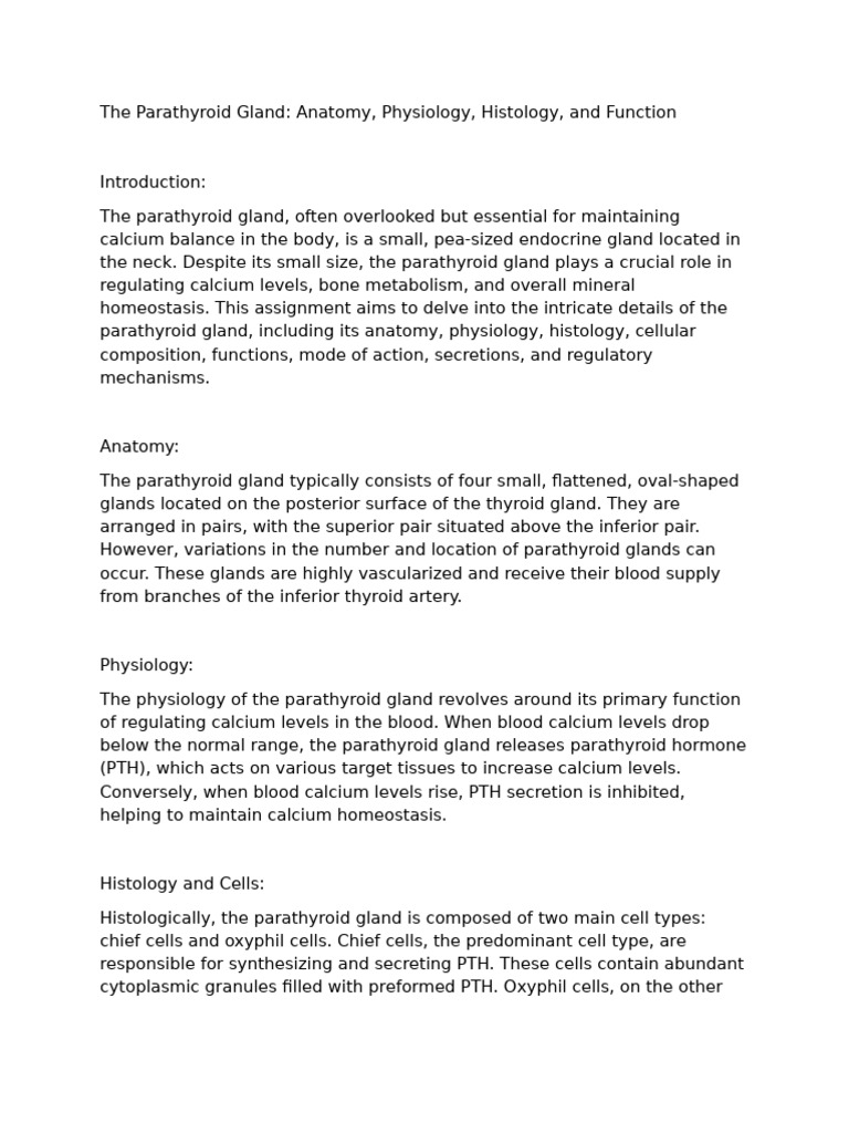 PTH 2 | PDF | Parathyroid Gland | Cell Biology
