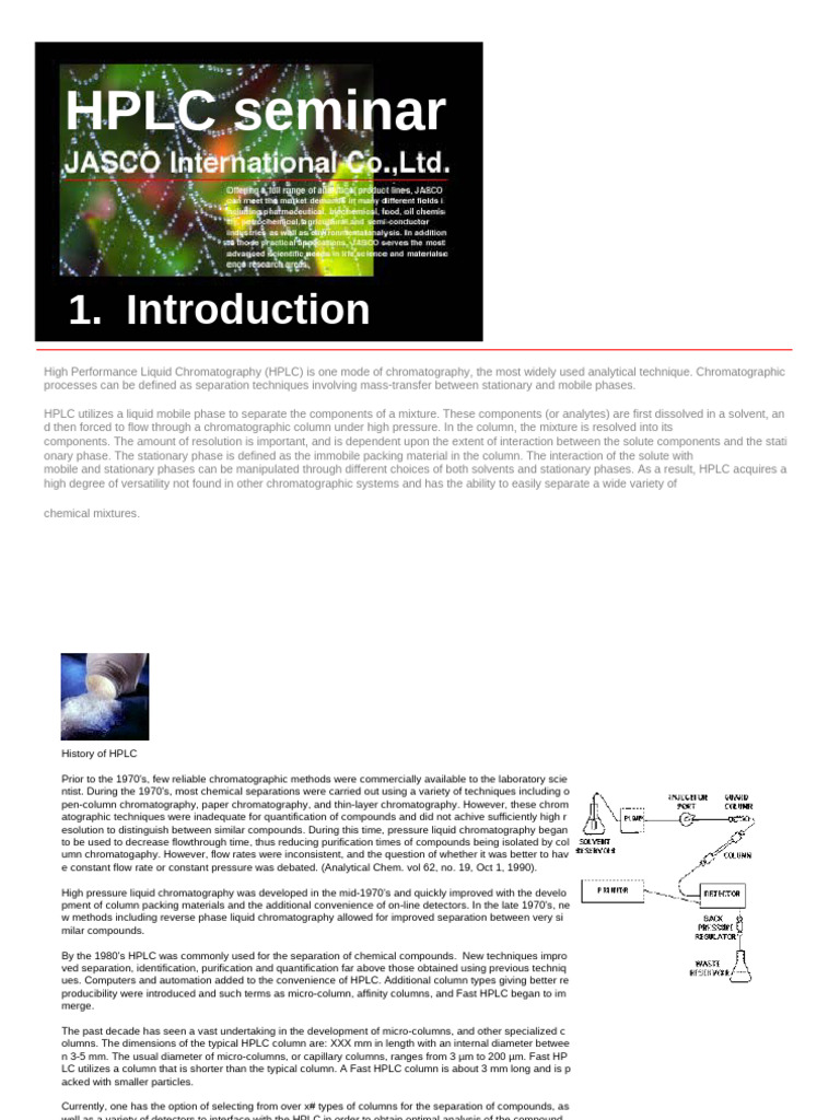 HPLC Basics | PDF | High Performance Liquid Chromatography | Chromatography