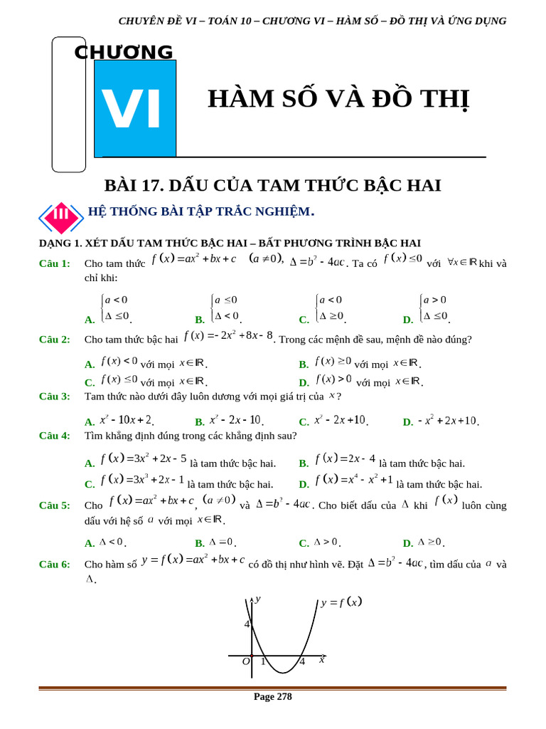 Dau Tam Thuc Bac Hai - Trac Nghiem | PDF