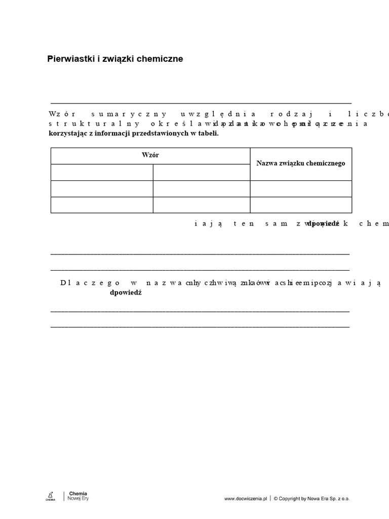 Pierwiastki I Związki Chemiczne | PDF