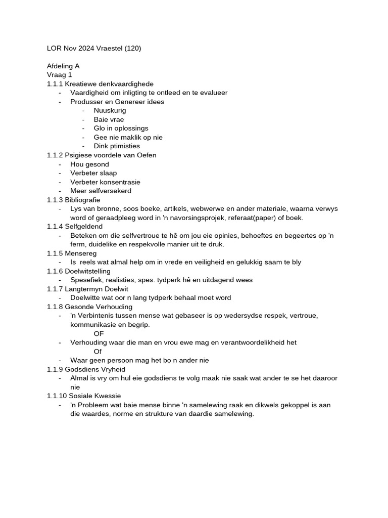 LOR Nov 2024 Ops. | PDF