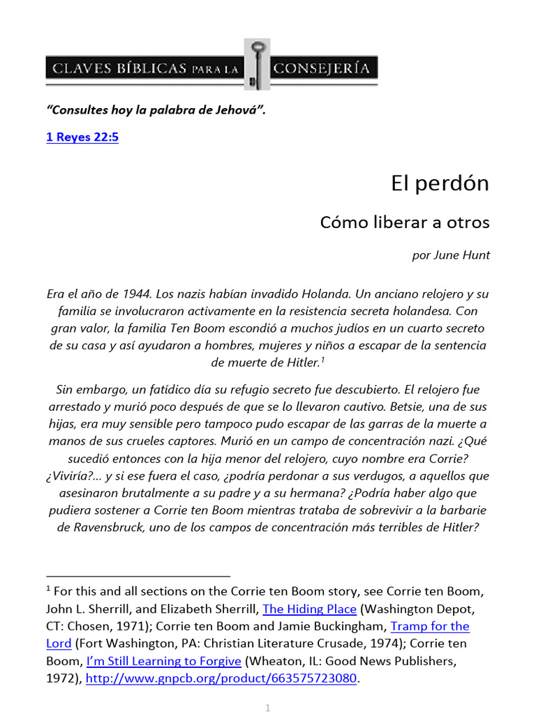 100 Claves Biblicas de Consejería - El Perdon | PDF | Perdón | Pecado