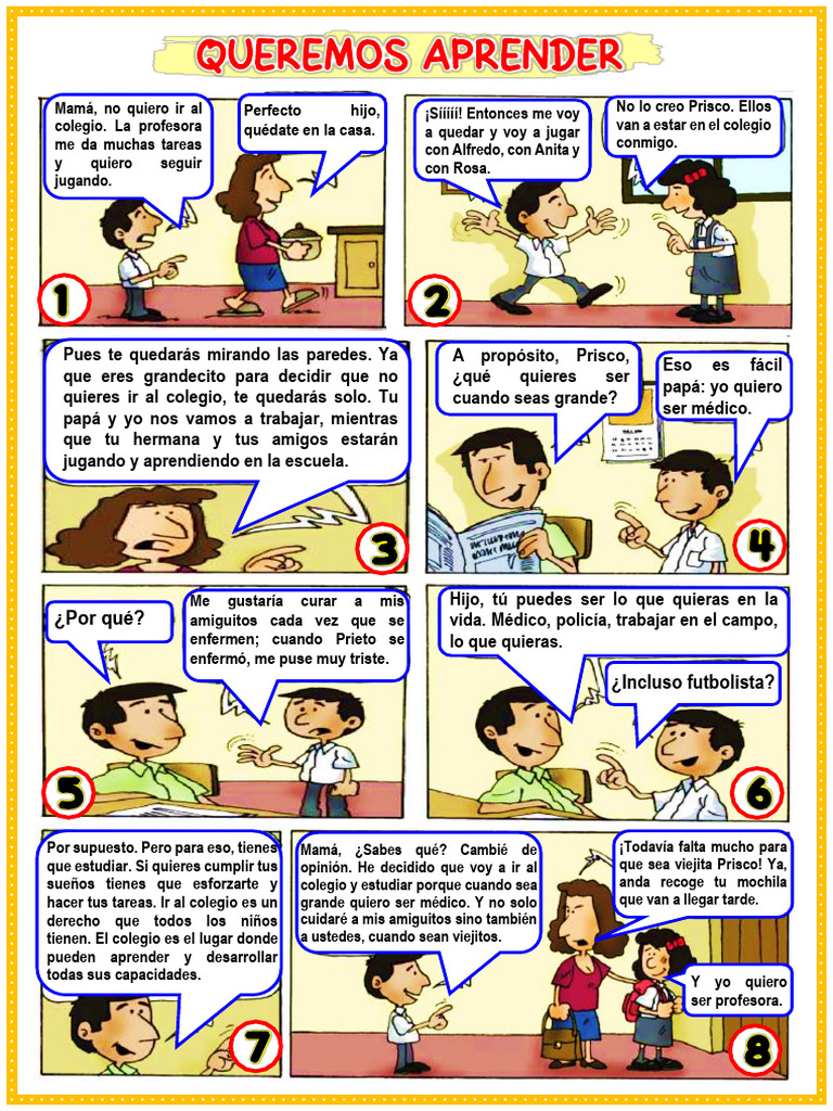 Ficha Leemos Una Historieta-Queremos Aprender Maestra Janet | PDF