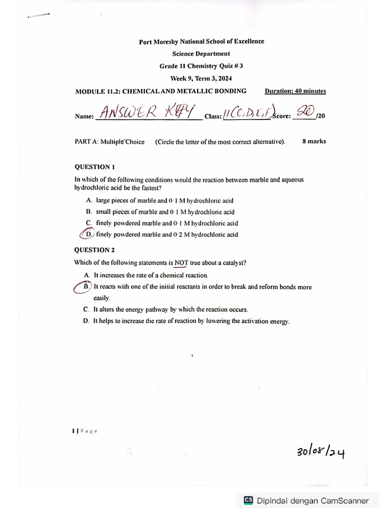 Chemistry Q3 Solution | PDF