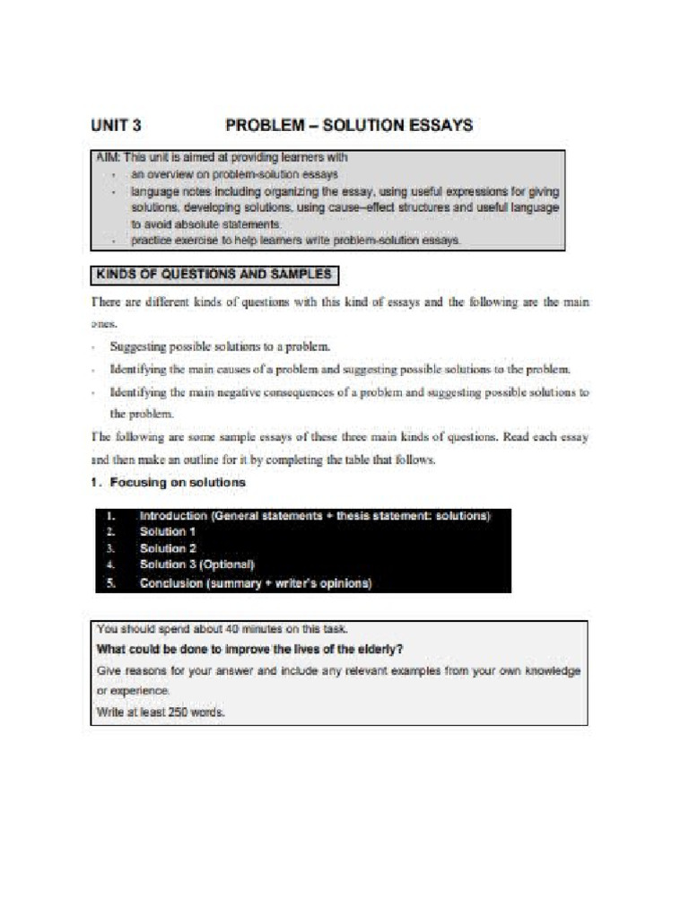 Problem and Solution Essay | PDF