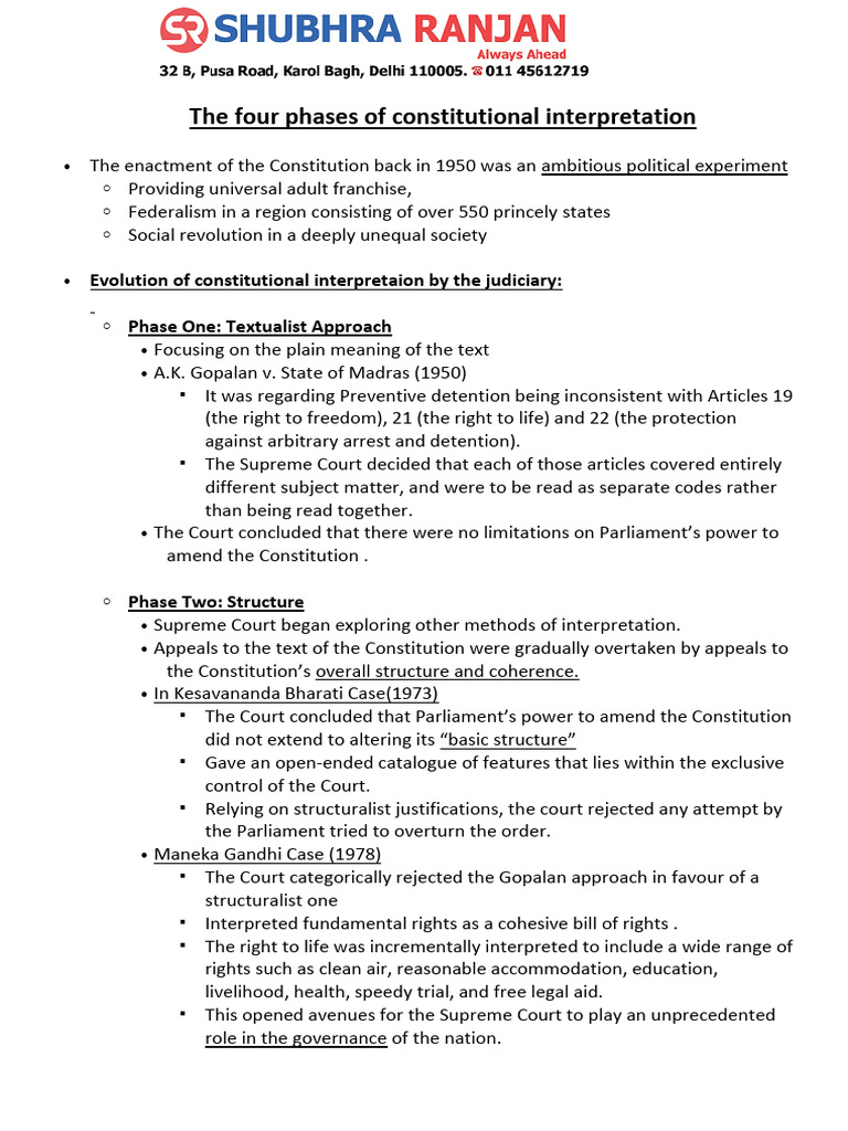 3b Four Phases of Constitutional Interpretation - 220121 - 142732 | PDF ...