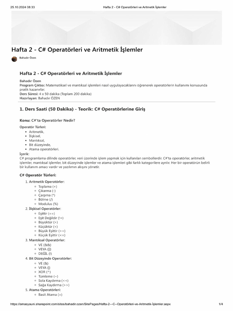 Nesne Tabanlı Programlama Dersi Notları | PDF