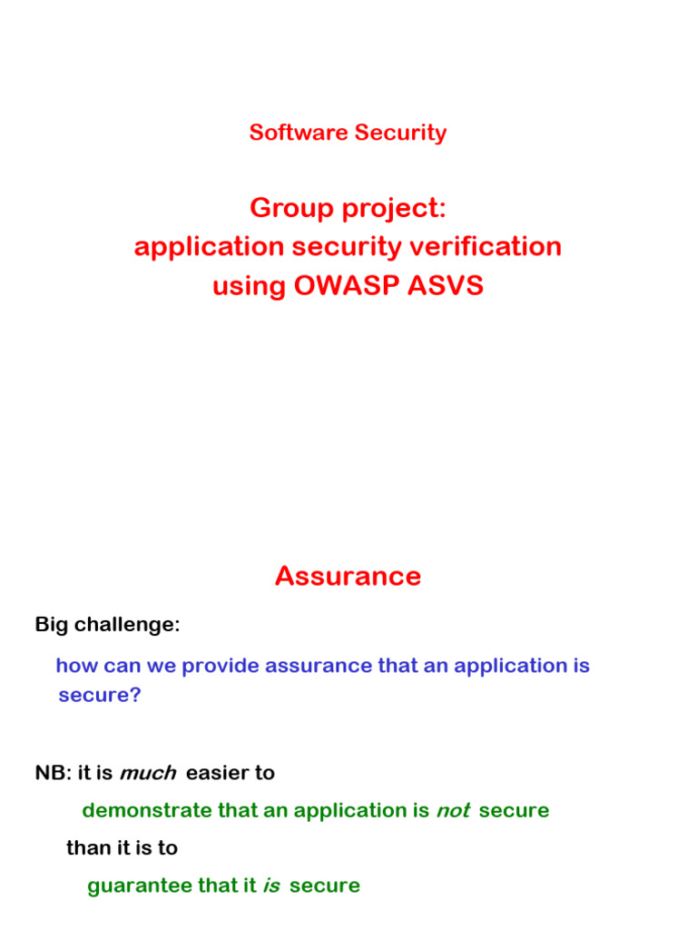 OWASP ASVS Application Security Review | PDF | Formal Verification ...