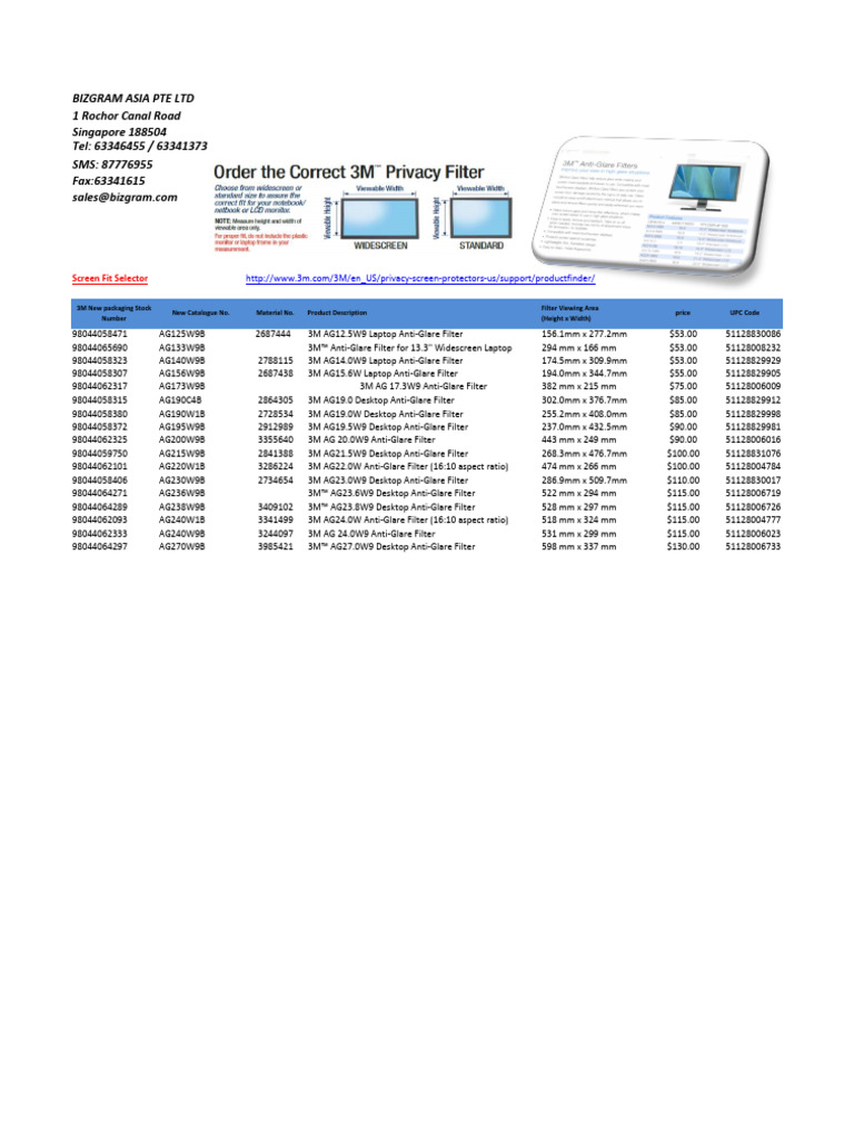 3m-Antiglare Filters | PDF | Imaging | Media Formats