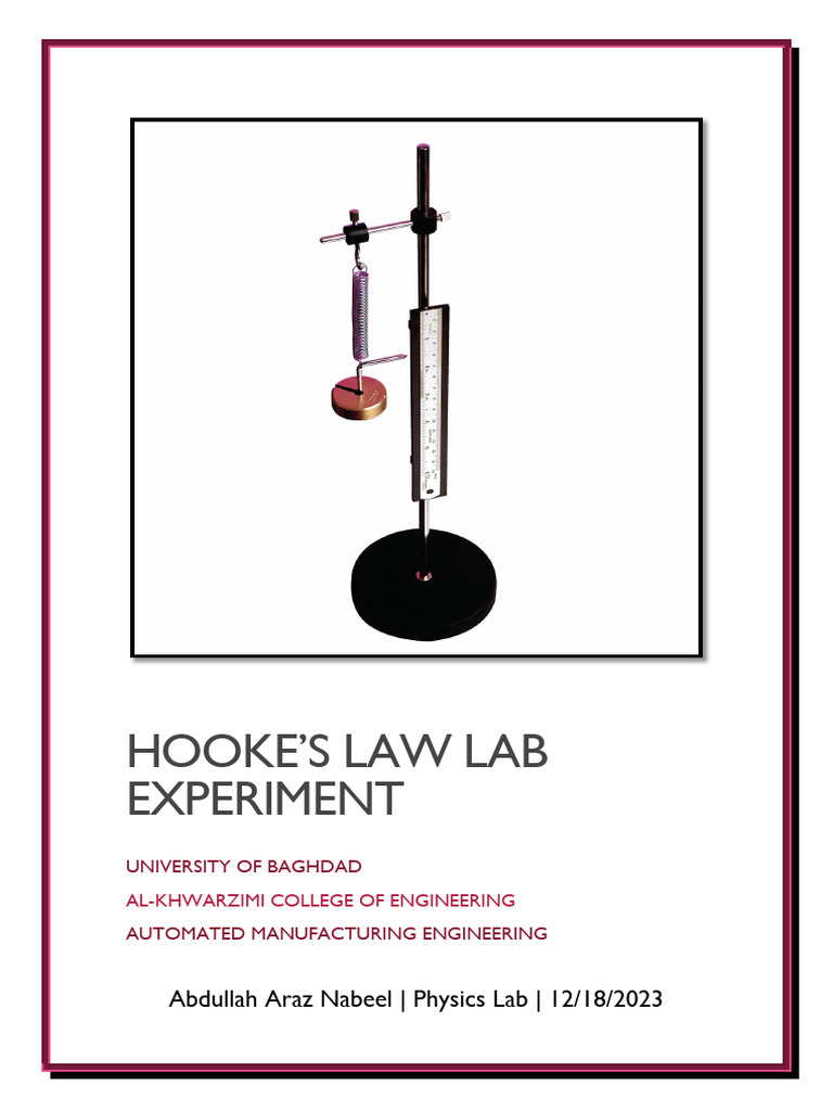 Hooke's Law Experiment Analysis | PDF | Force | Mass