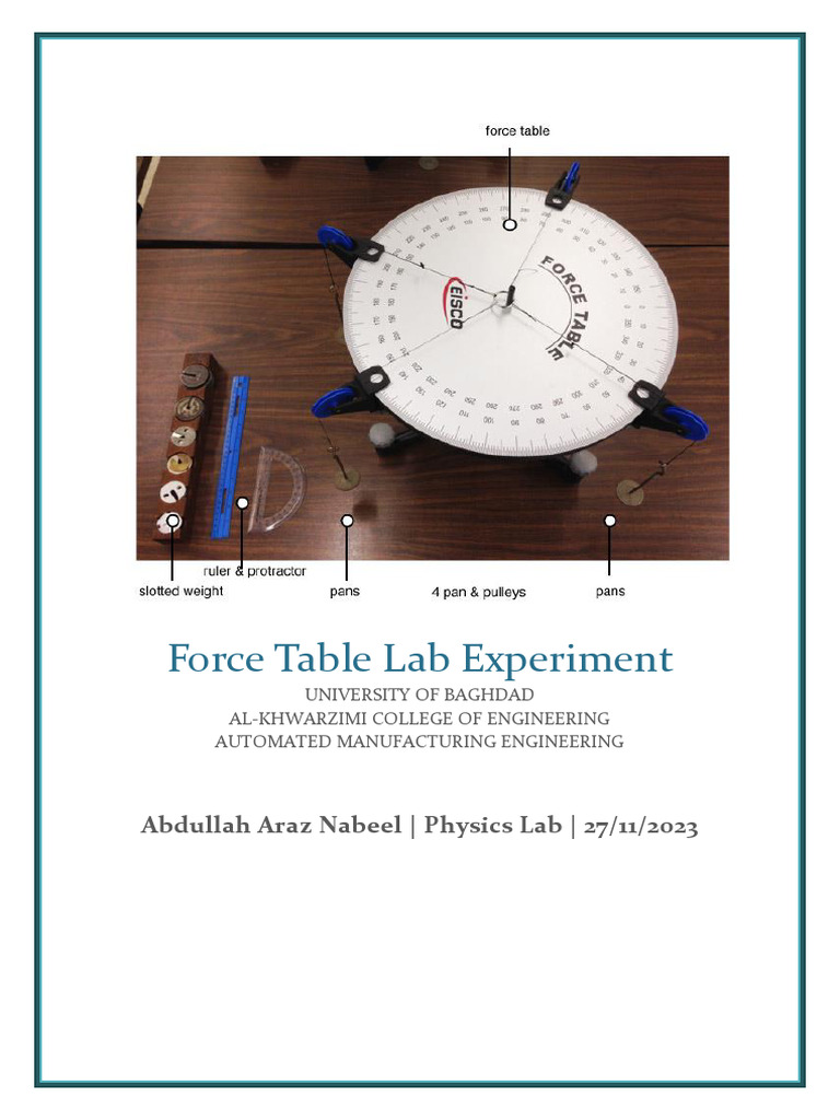 Force Table Experiment Overview | PDF | Force | Buoyancy