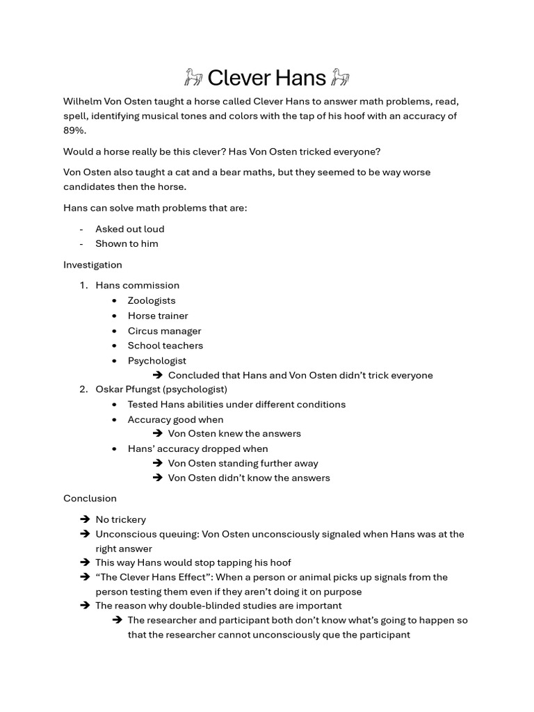 ? Clever Hans ? | PDF