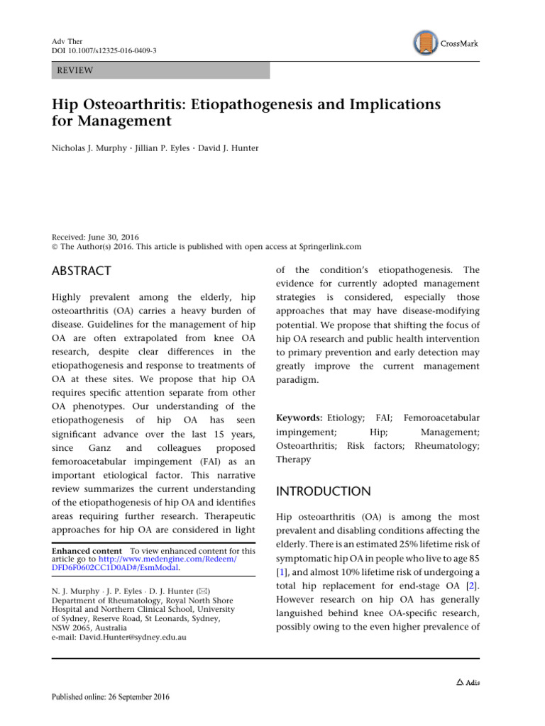 Hip Oa | PDF | Hip | Osteoarthritis