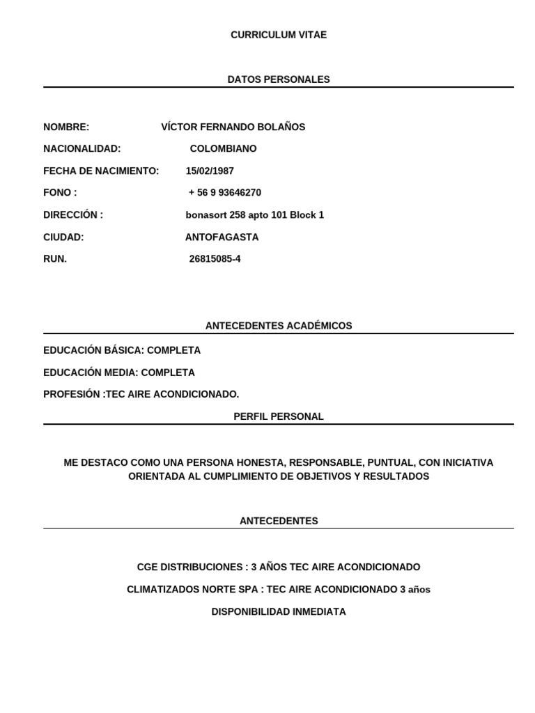 Curriculum Víctor | PDF