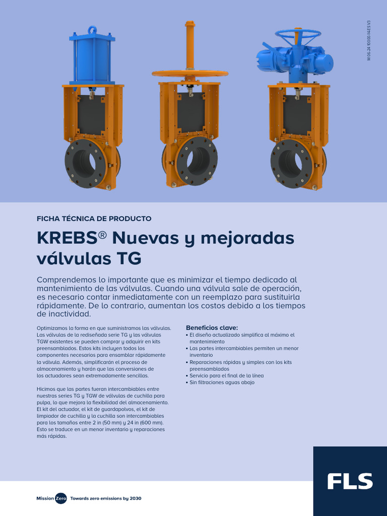KREBS TG NEXT GEN Knife Gate Valves - Datasheet - ESP | PDF